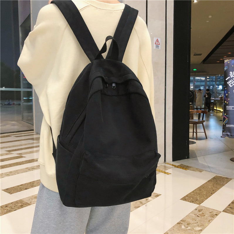 Simple Basic Canvas School Backpack — Pesann.com