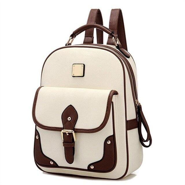 Leather Backpack, Japanese Style Vintage Faux Leather Travel Backpack ...